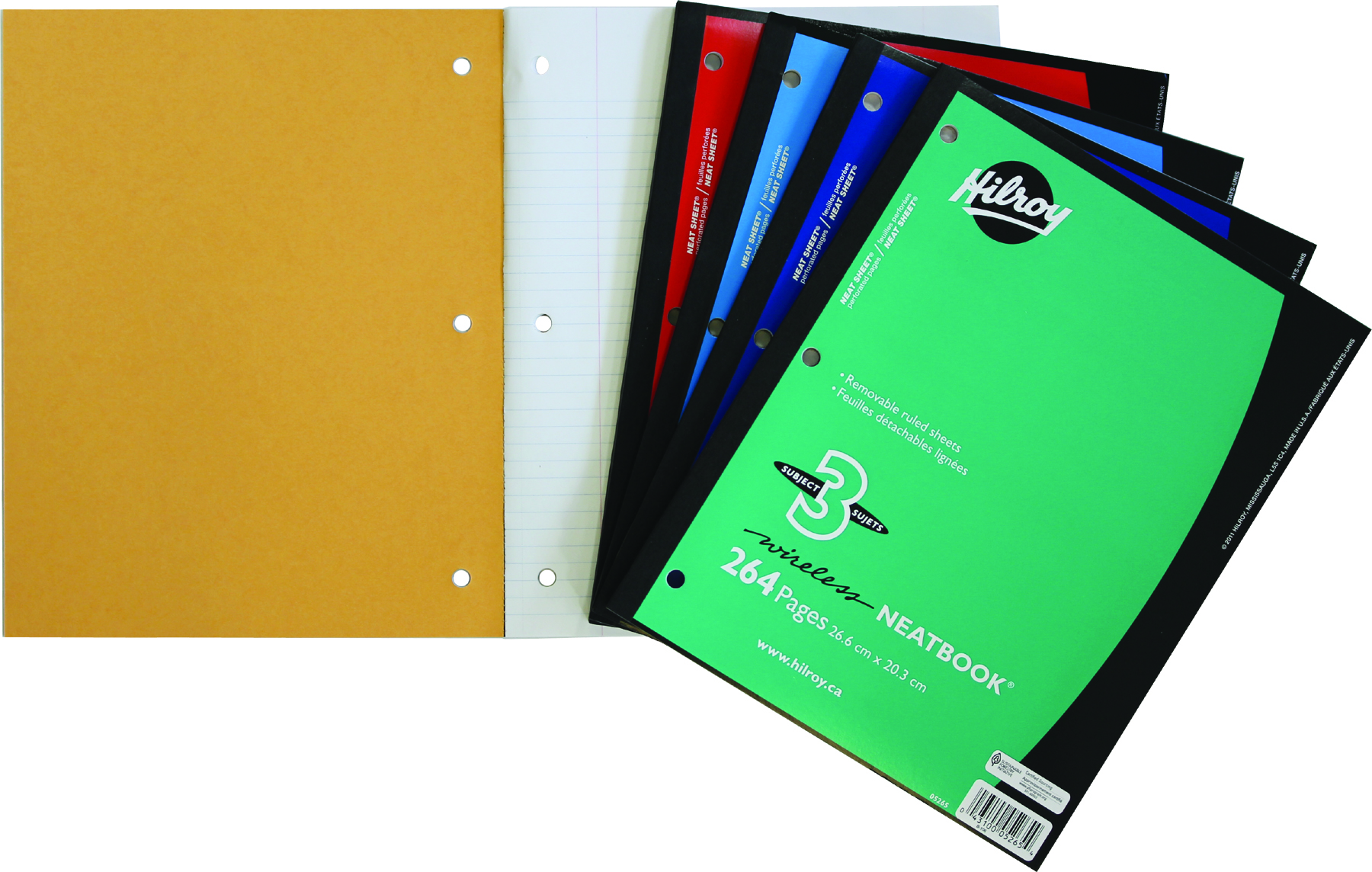 Hilroy Cahier Neatbook à 3 sujets, 264 pages, ligné - ACCO Canada