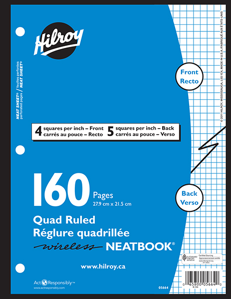 Hilroy Neatbook, 160 pages, Graph Ruling - ACCO Canada