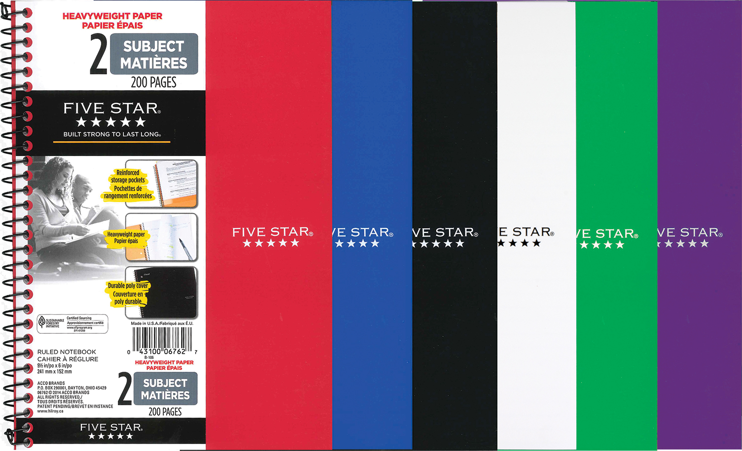 Five Star Wirebound, 1-Subject Premium Heavy Weight Notebook, 9-1/2" X ...