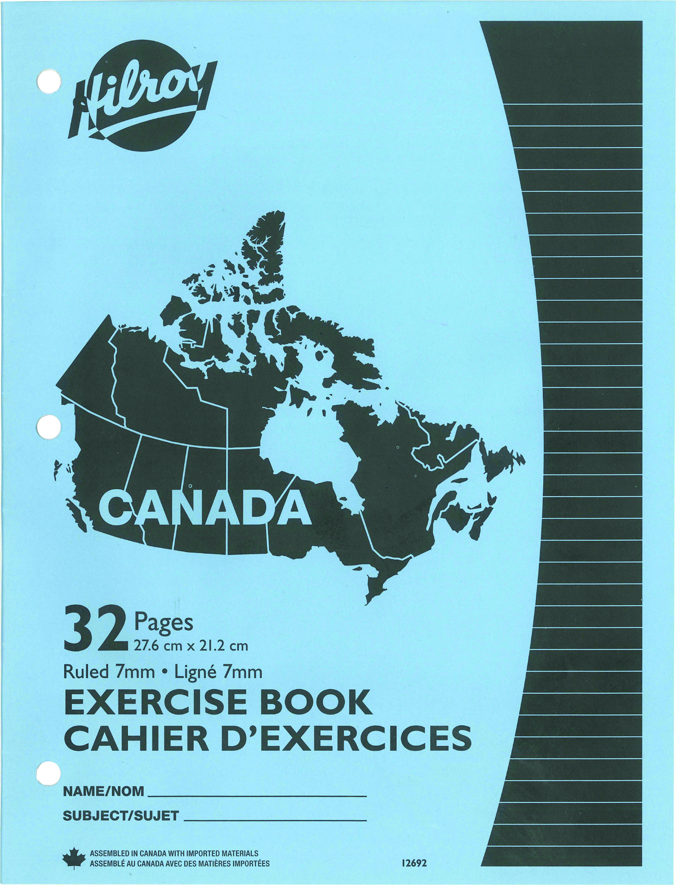 Hilroy Canada Stitched Exercise Book, 3 Hole Punched, 4 Pack, 32 Pages ...