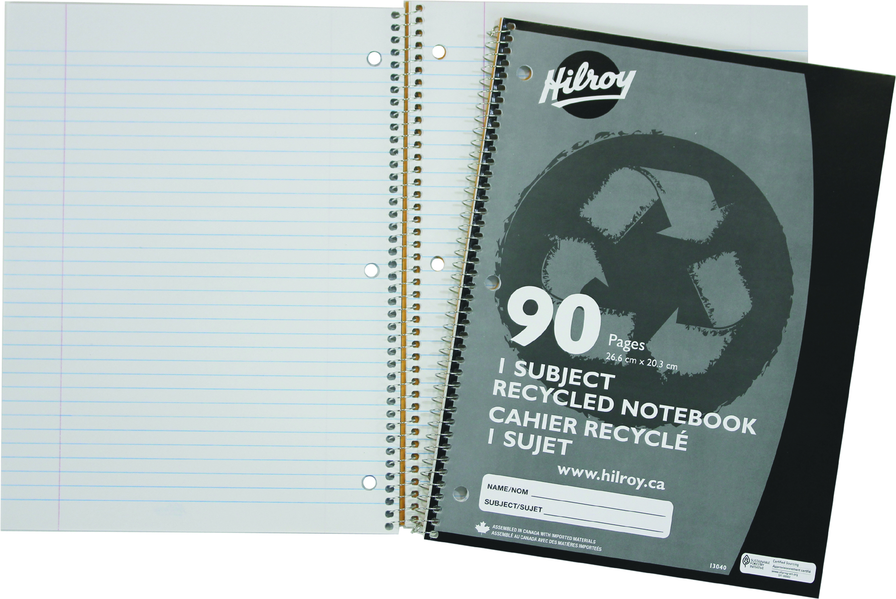 Hilroy Recycled Coil 1-subject Notebook, College Ruled, 10-1/2 X 8 ...