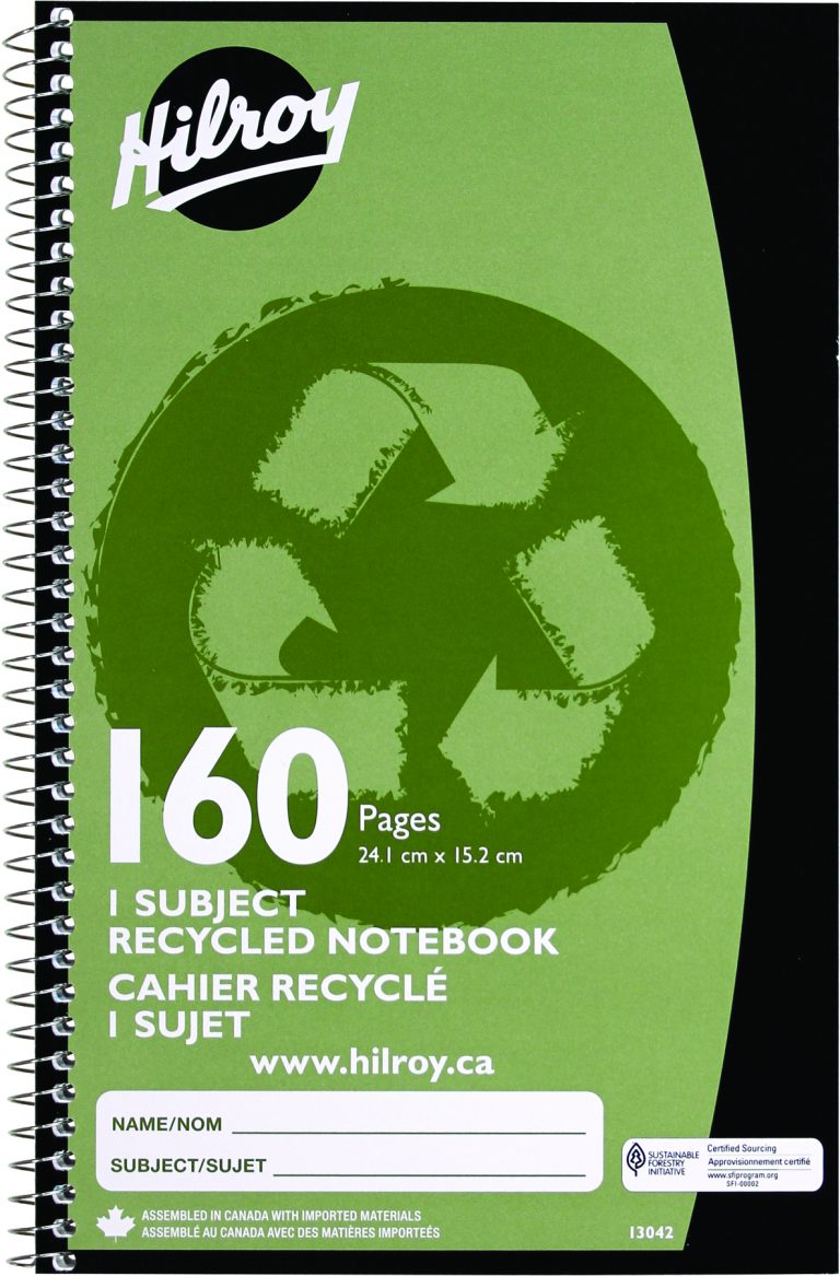 Hilroy Recycled Spiral Notebook, College Ruled, 6 X 9-1/2 Inches, 80 ...