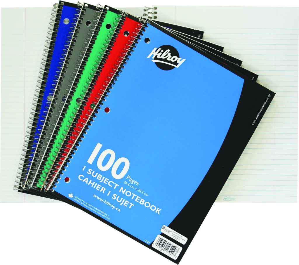 Hilroy 100pg Coil Notebook, 3 Hole With Margin, 1 Subject - ACCO Canada