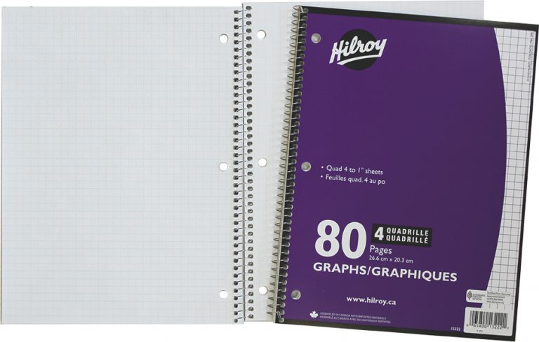 Hilroy 1 Subject Quad Notebook, 80 pages - ACCO Canada
