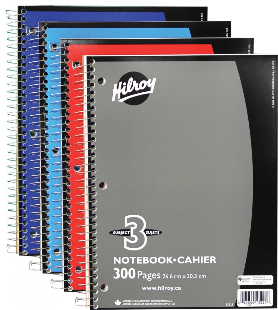 Hilroy 300pg Coil Notebook, 3 Hole With Margin, 3 Subject - ACCO Canada