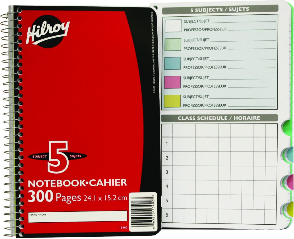 Hilroy 300pg Coil Notebook With Margin, 5 Subject - ACCO Canada