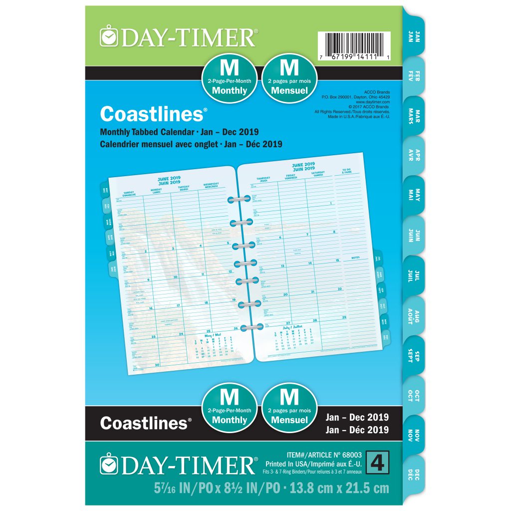 Day-Timer® Coastlines® 2-Page-Per-Month Loose-Leaf Dated Refills ...