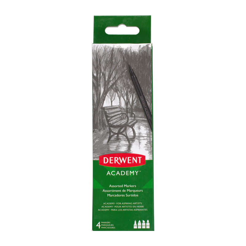 Derwent Academy Assorted Tips, Black Markers - ACCO Canada
