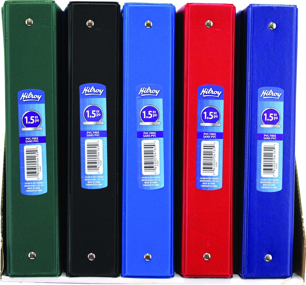 Hilroy 1-1/2 Inch School Binder, 11 X 8.5 Inches, Assorted Colours ...