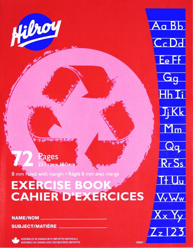 Hilroy Recycled Stitchbook, 72 pages, 8mm with Margin Ruling - ACCO Canada