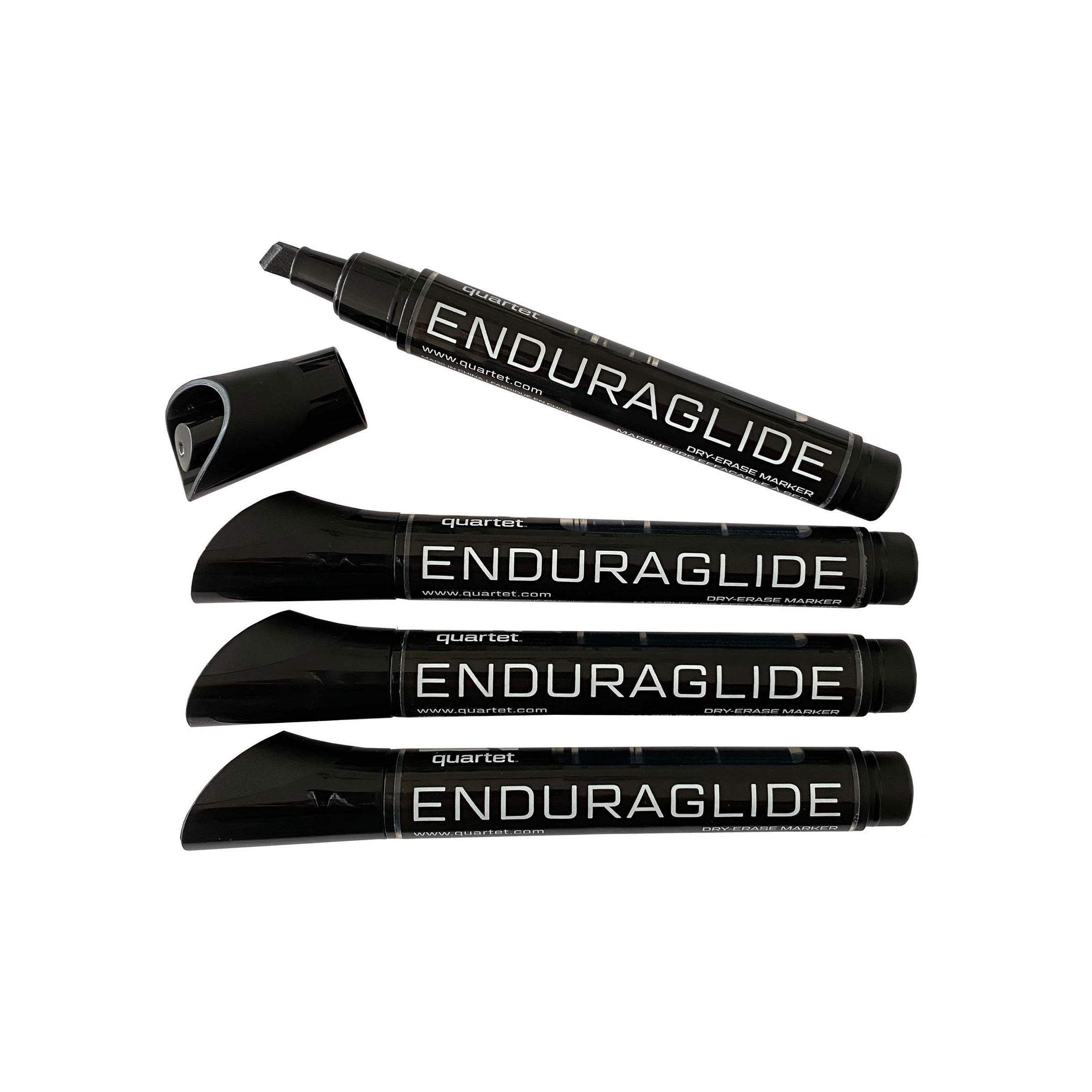 Quartet® EnduraGlide® Dry-Erase Markers, Chisel Tip, Black 4-Pack ...