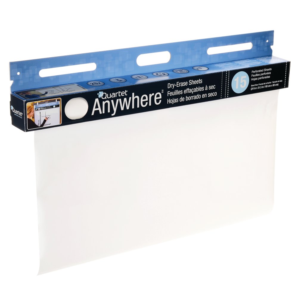 Quartet® Anywhere™ Static Dry-Erase Sheets, 15 Sheets - ACCO Canada