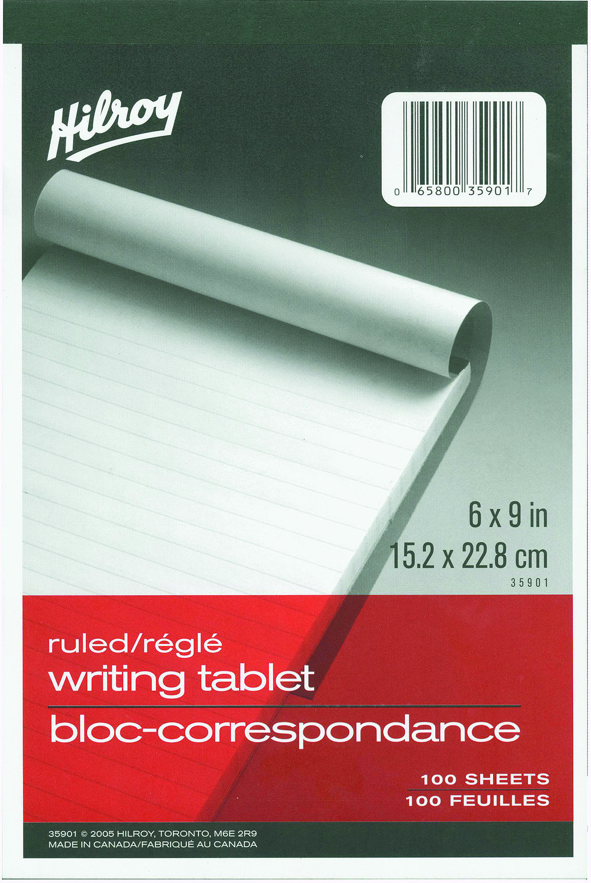 Hilroy Writing Tablet, Ruled, 6x9-Inch, 100-Sheets - ACCO Canada