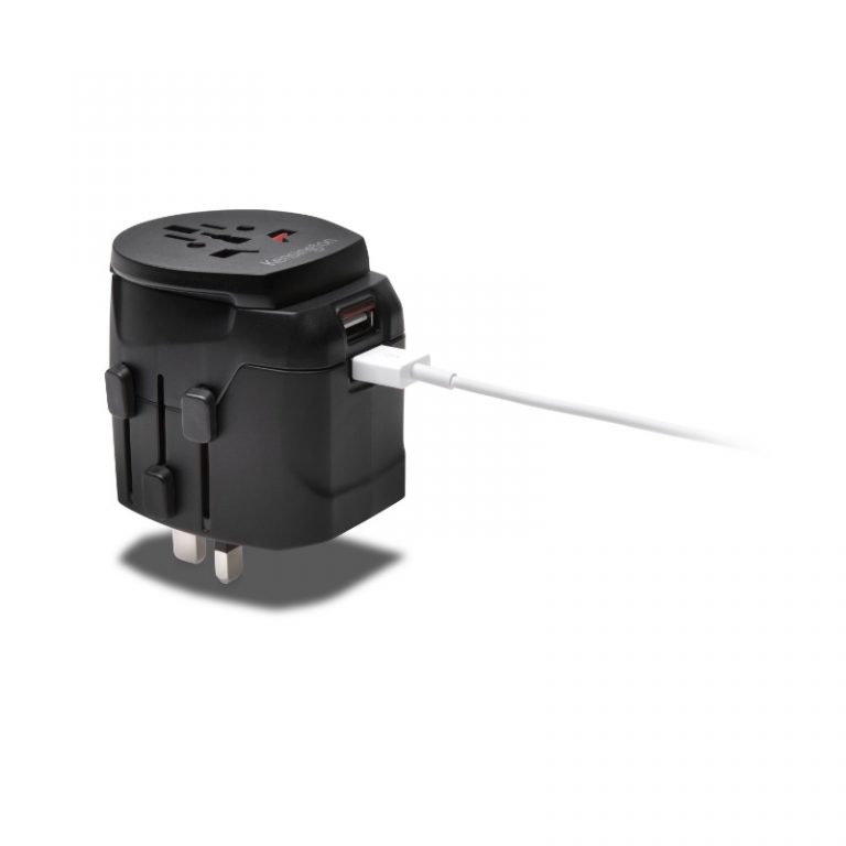 International Travel Adapter – Grounded (3-Prong) with Dual USB Ports ...