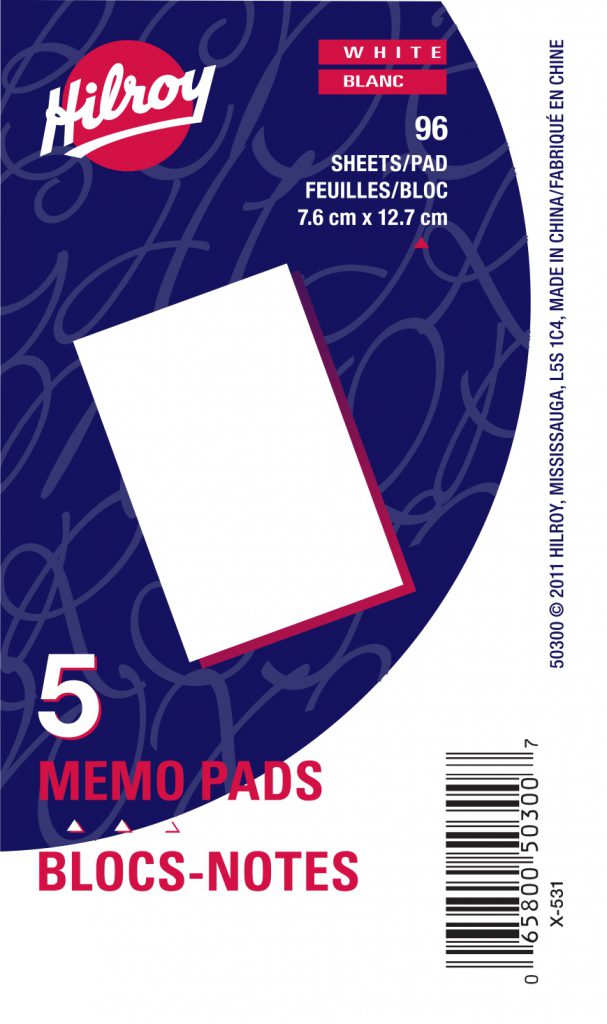 Hilroy Small Scratch Pads, 3x5-Inch, 96-Sheet, Pack of 5, Plain White ...