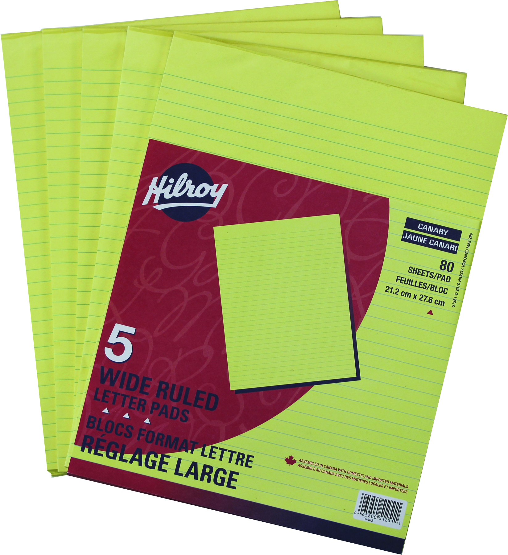 Hilroy Letter Tablet, Wide Ruled, 8-3/8 X 10-7/8 Inches, 80 Sheets ...