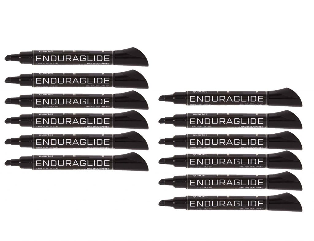 Quartet® EnduraGlide® Dry-Erase Markers, Chisel Tip, Black 12/Box ...