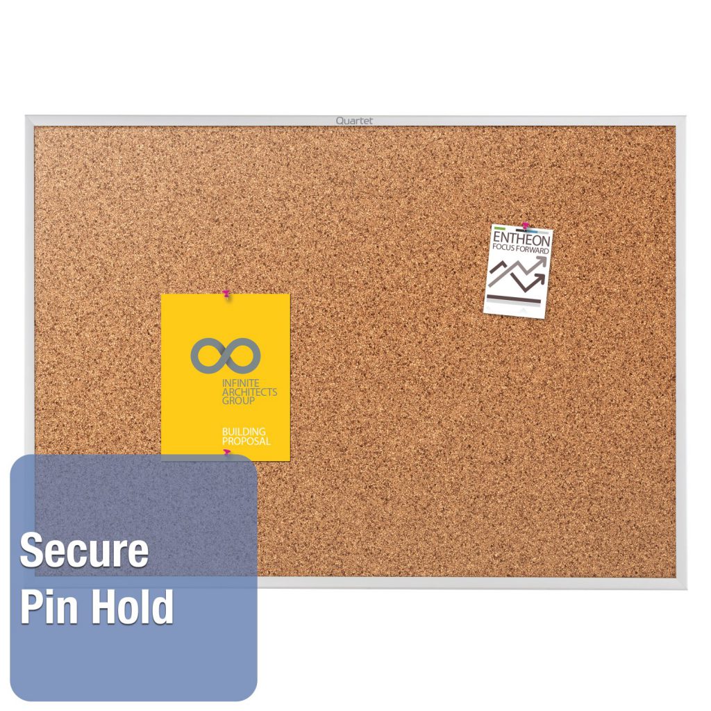 Quartet® Standard Cork Bulletin Board, Aluminum Frame, 4' x 3' - ACCO ...