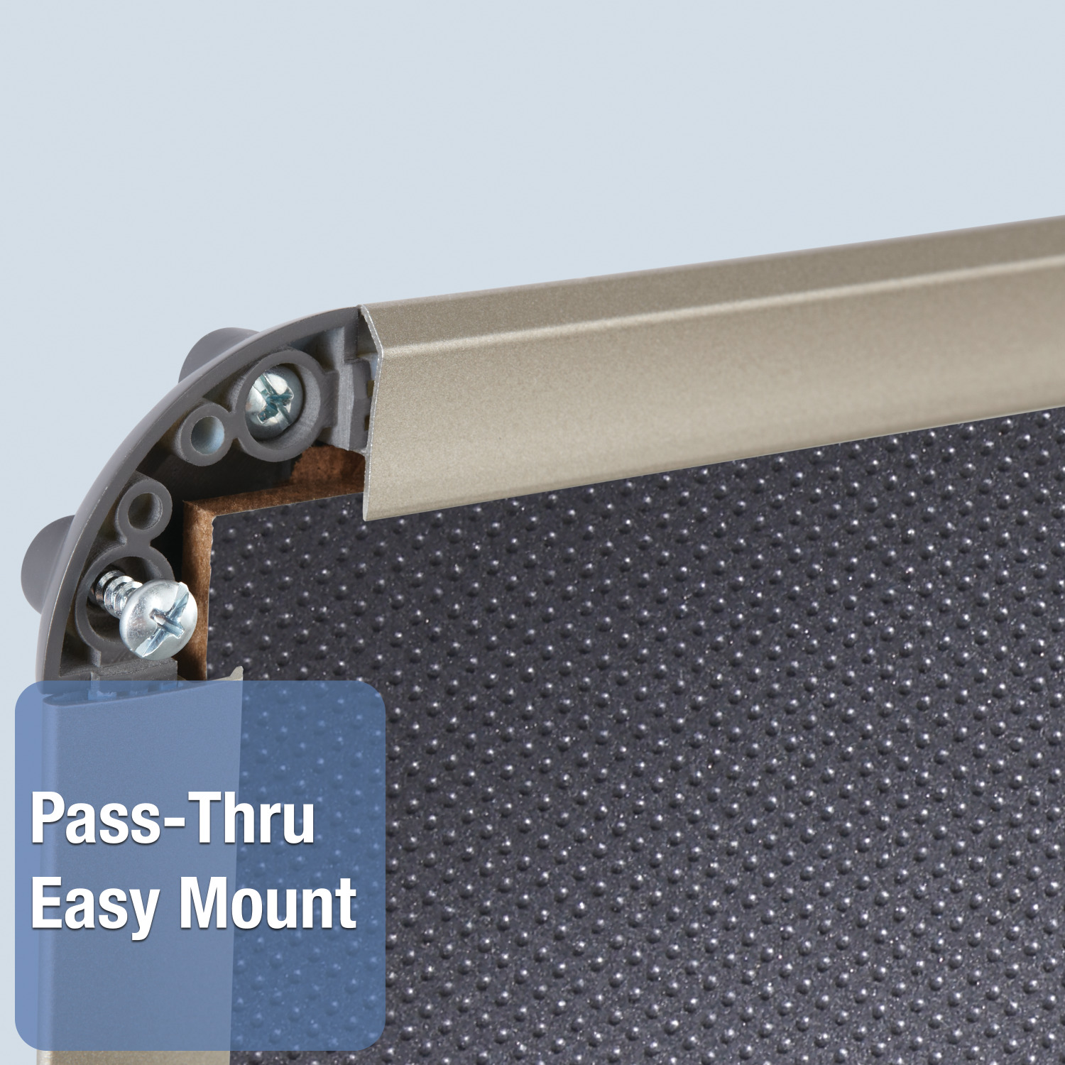 Prestige® Black Embossed Foam Bulletin Board, Euro™ Aluminum/Titanium ...