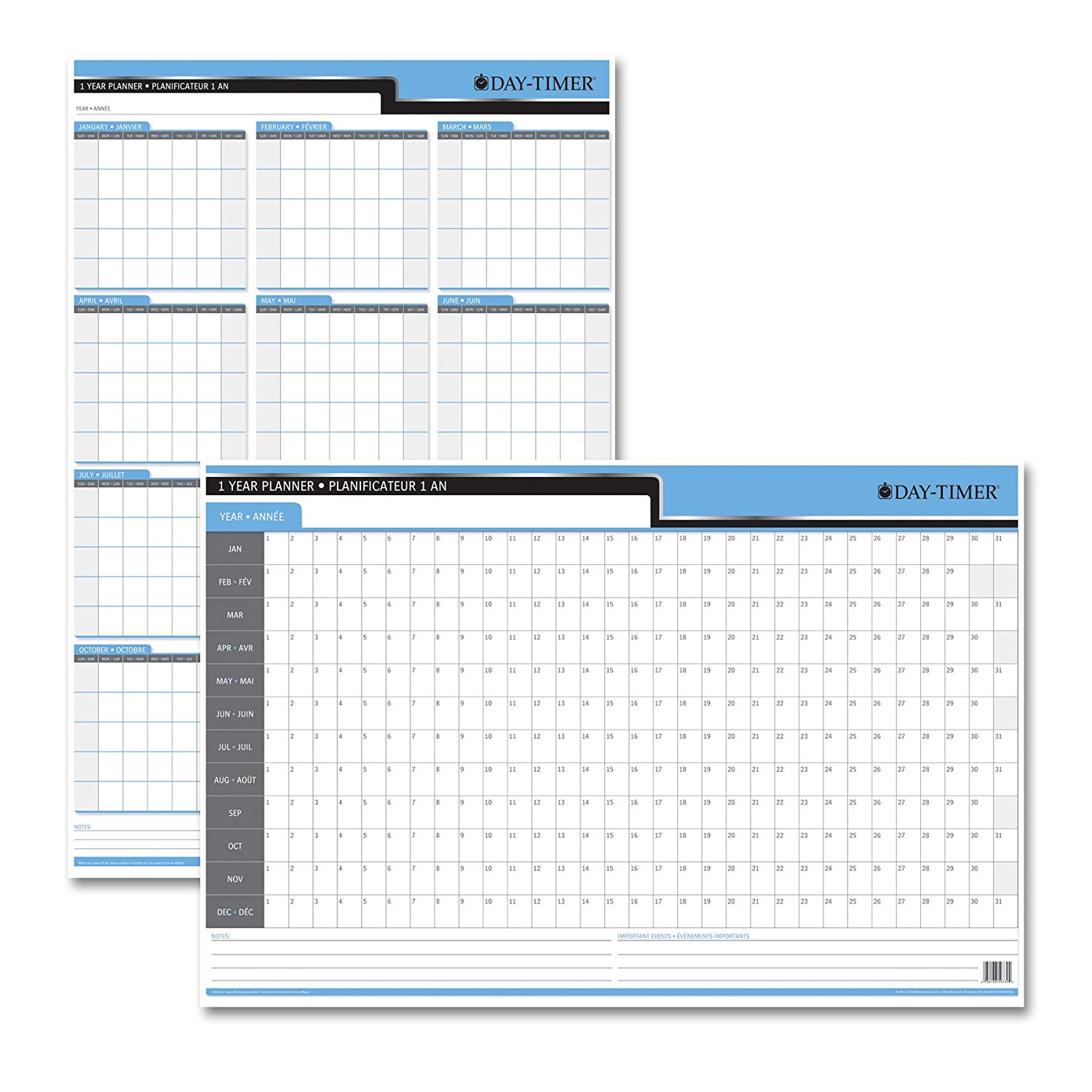 DAY-TIMER® Reversible Flex Planners - Undated, 1-Year - Bilingual, 24 ...