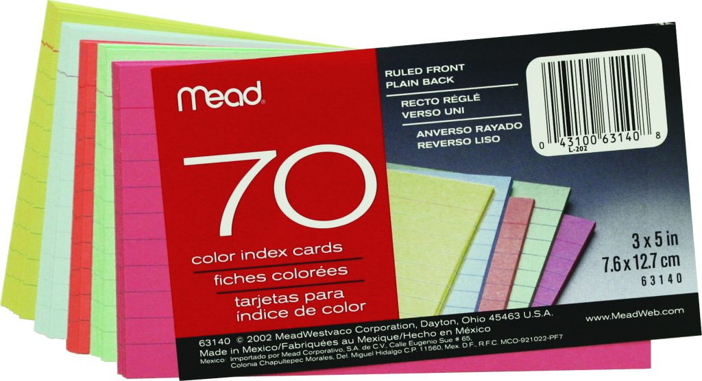 MEAD® COLOURED INDEX CARDS - ACCO Canada