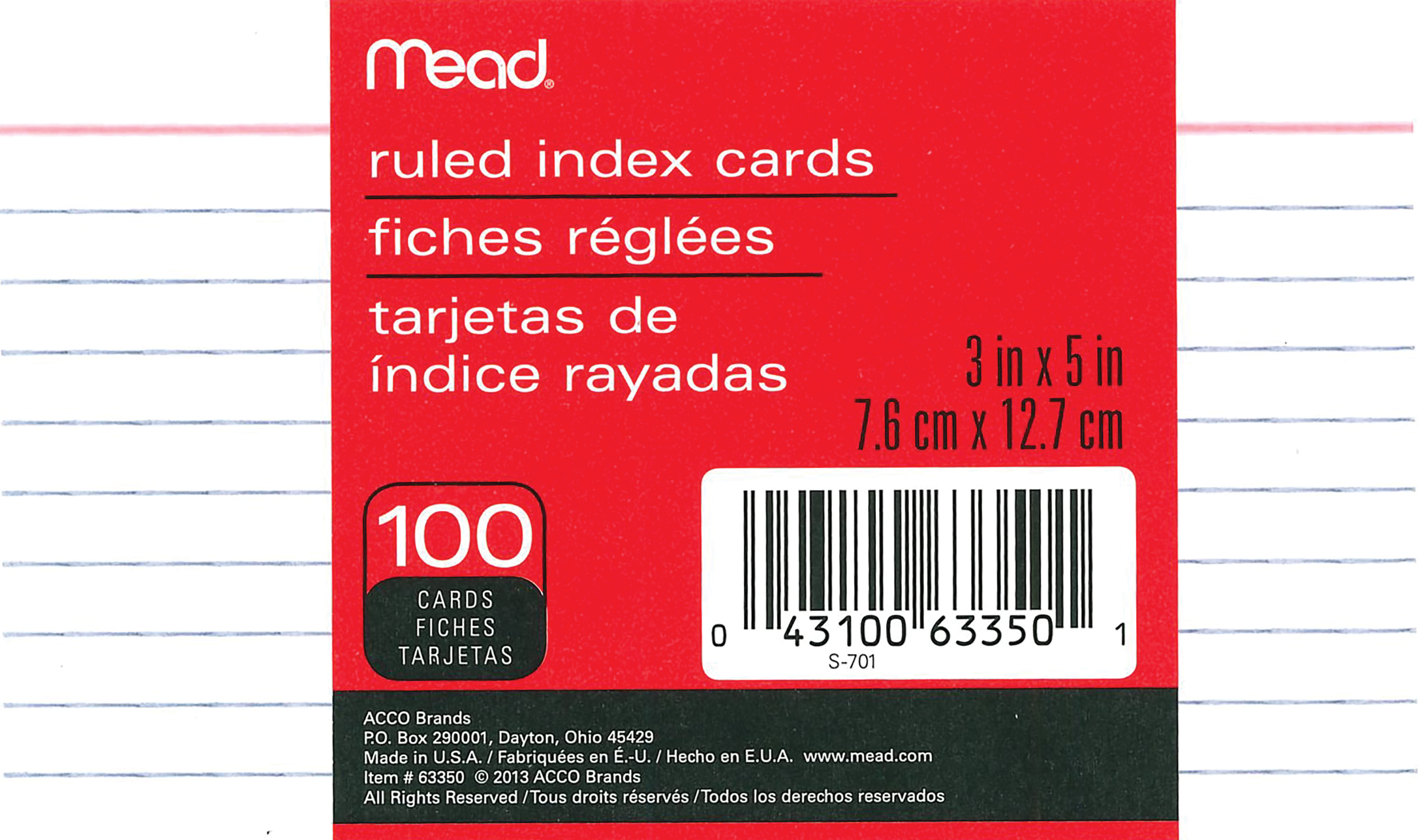 MEAD® INDEX CARDS - ACCO Canada