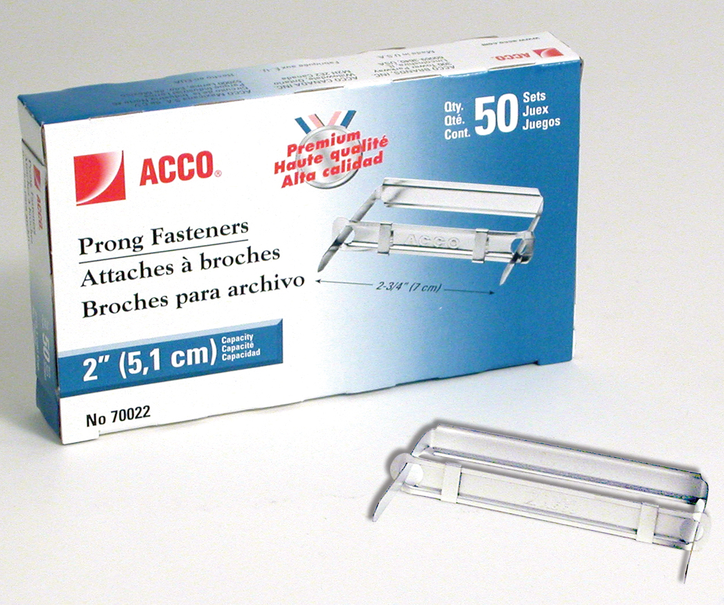 Premium Prong Paper Fasteners Style 22F – 2-3/4 Center, 2" Prong ...