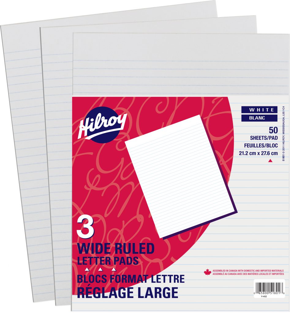 Hilroy Figuring Pads - Wide Ruled - ACCO Canada