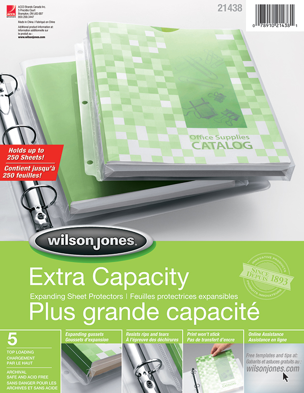 Extra Capacity Expanding Sheet Protectors 5 pack - ACCO Canada