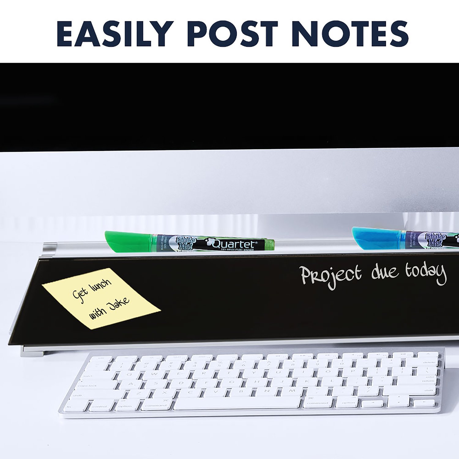 Quartet® Desktop Glass™ Dry-Erase Pad, 18" x 6", Black - ACCO Canada