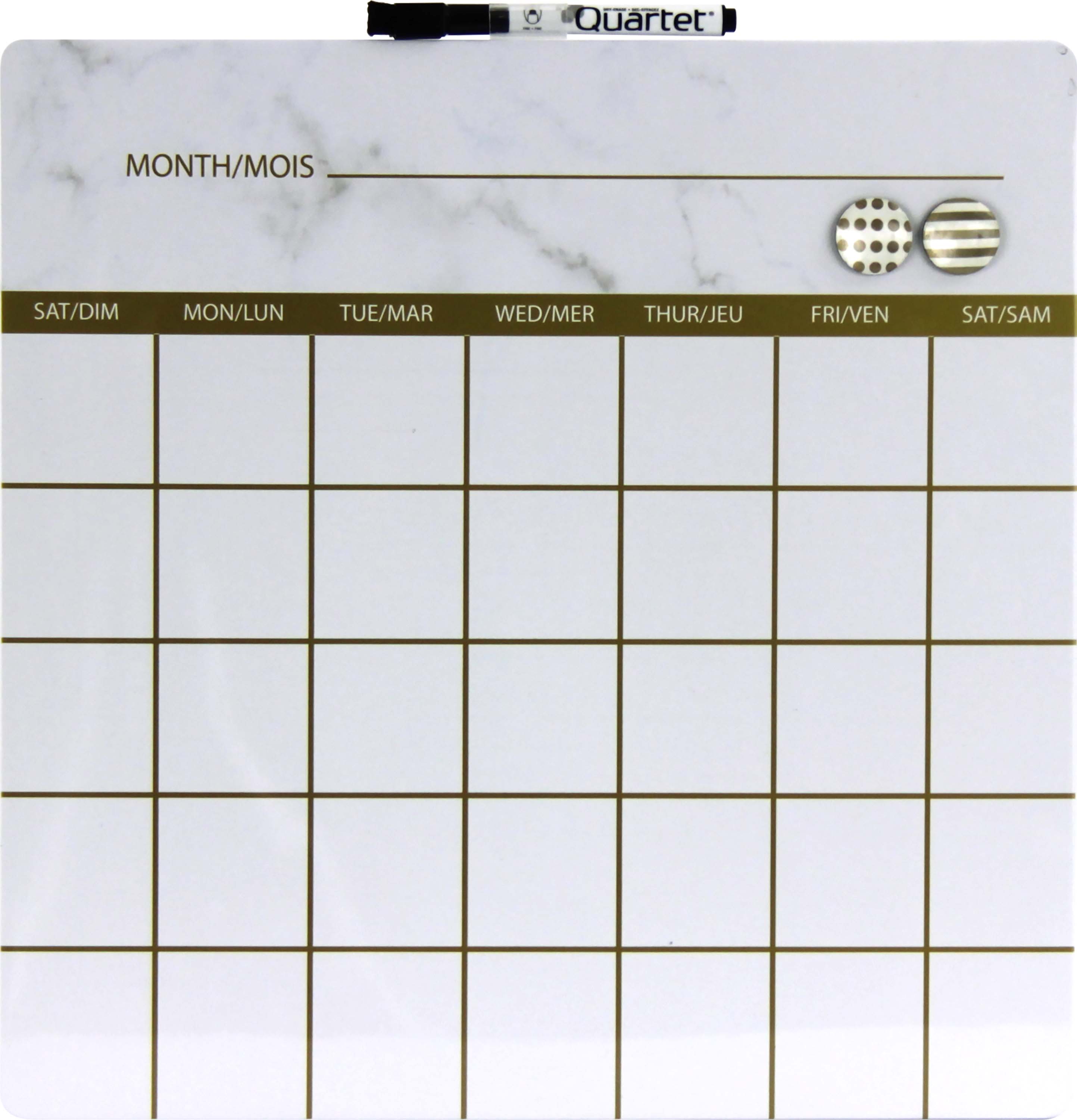 Quartet® Modern Chic Tin Dry-Erase Calendar, 14" x 14" - ACCO Canada