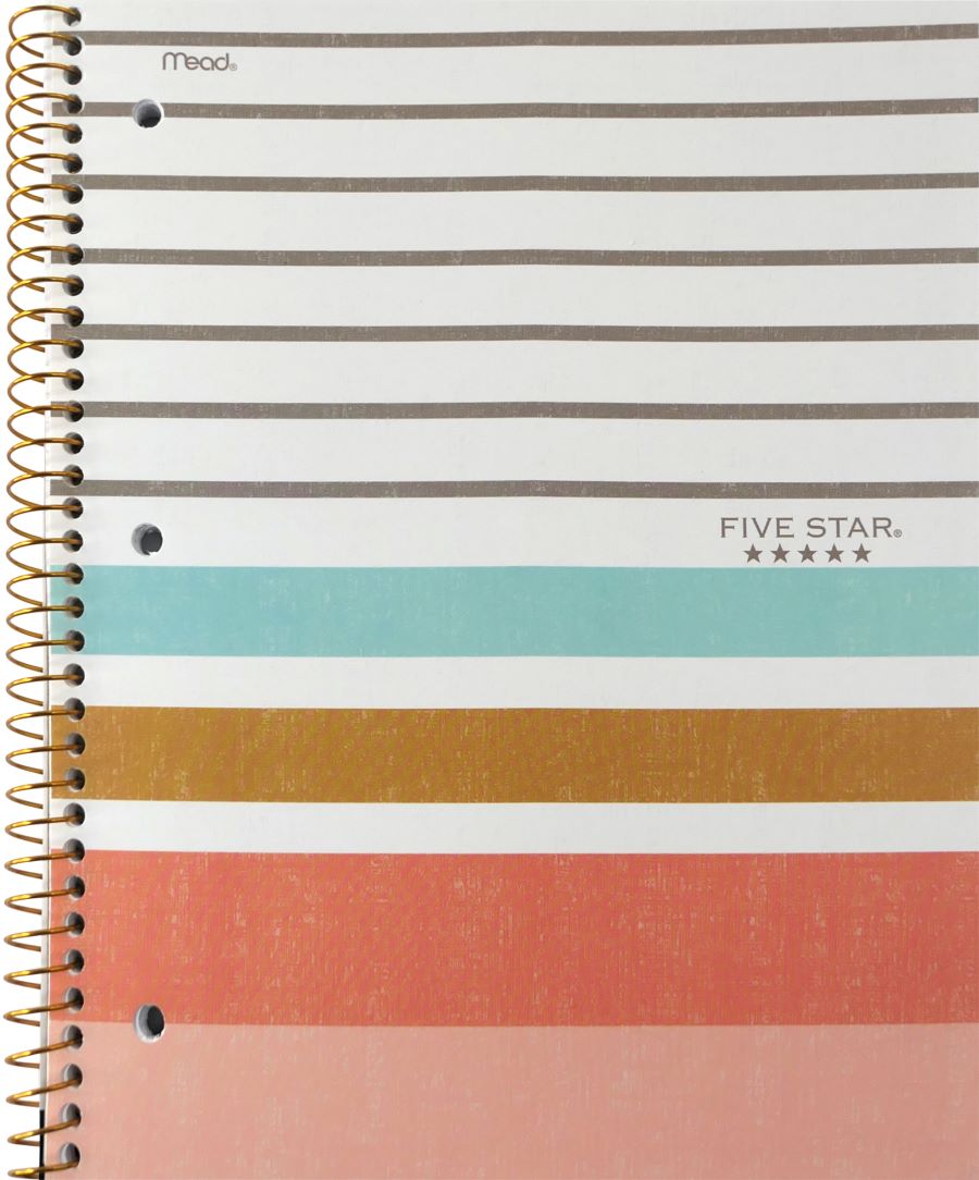 Five Star fashion notebook Horizontal Heathered stripes, 80ct - ACCO Canada